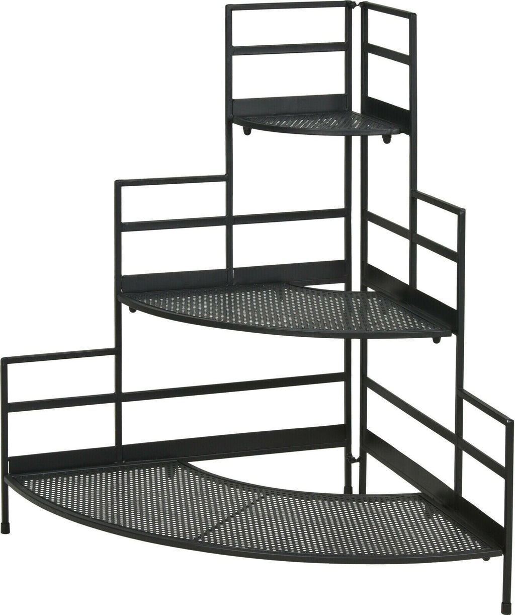 3 Tier Metal Flower Rack Plant Pot Display Shelf Corner Plant Stand 3 ...