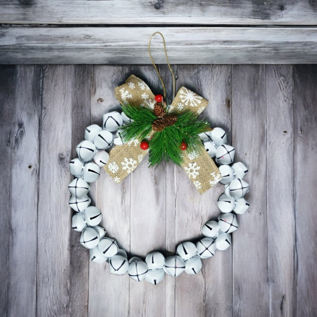 30cm Original Jingle Bell Wreath - White Wreath – Cherish Home