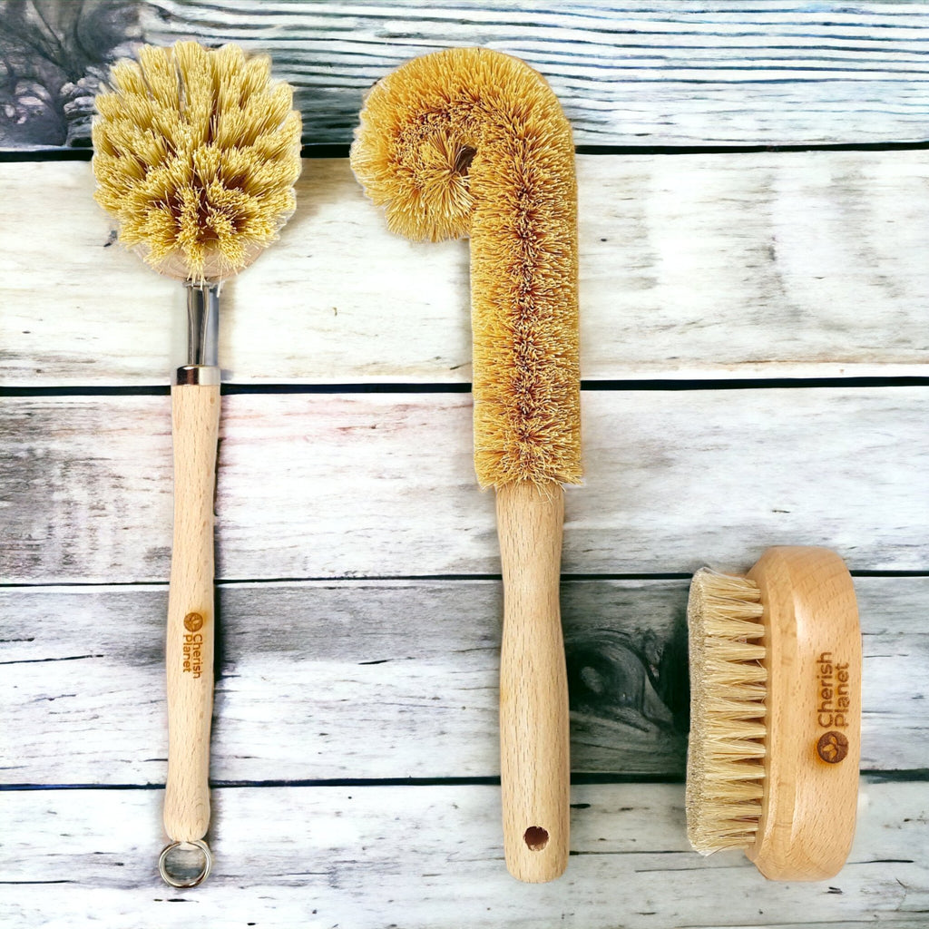 Eco-friendly Bamboo Cleaning Brush Set | Shop Now – Cherish Home
